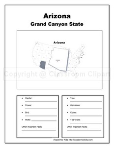 Arizona Facts For Kids Printable